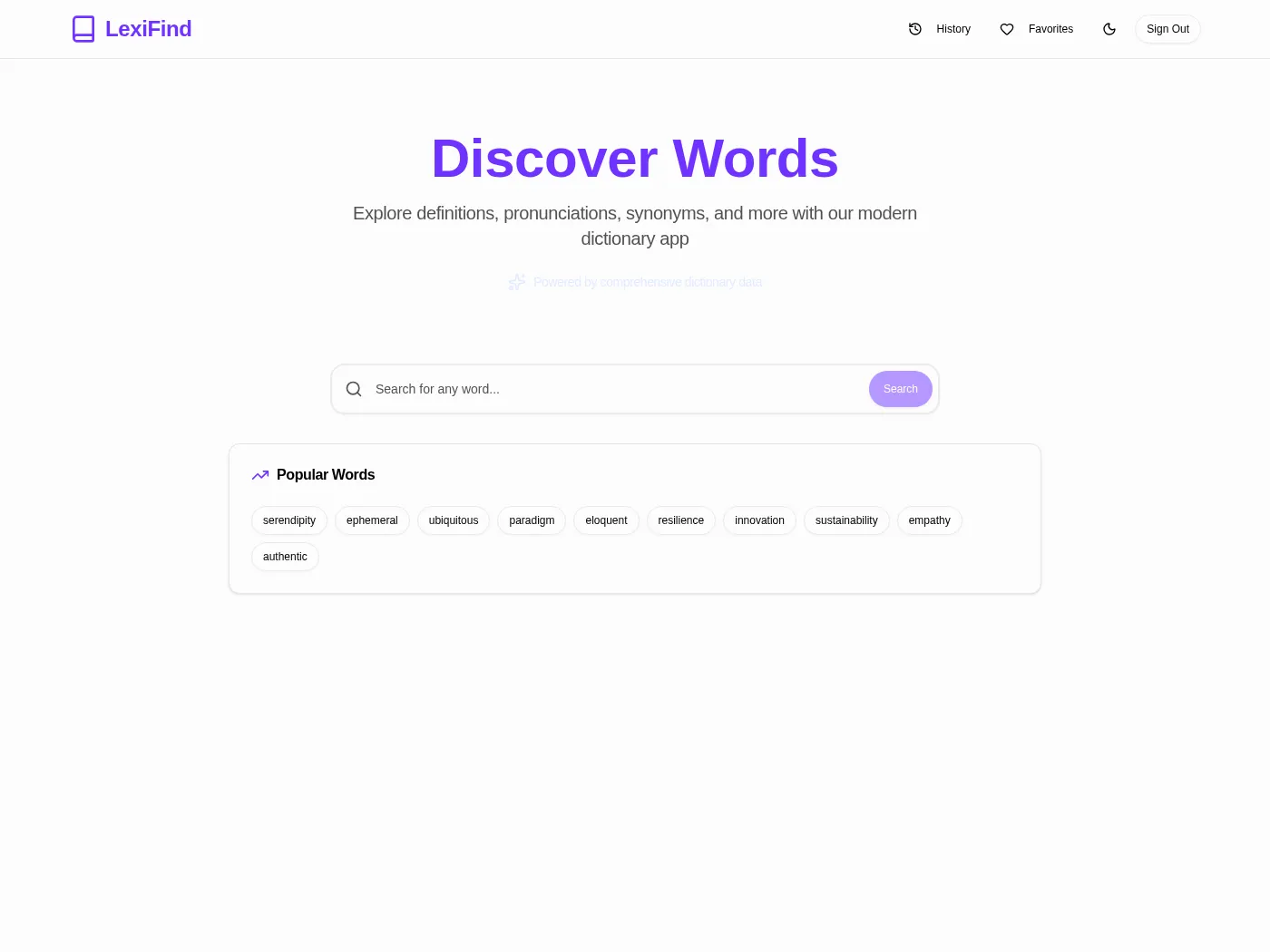 LexiFind: Modern Dictionary App