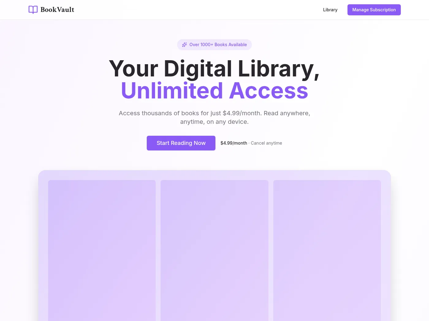 Digital Book Library Subscription Web App