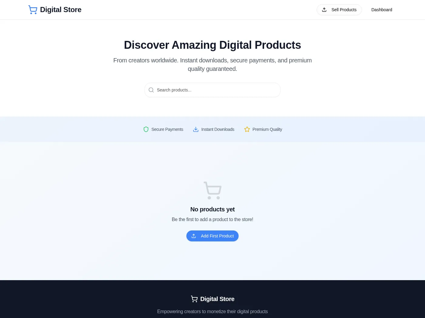 Digital Product Storefront for Creators
