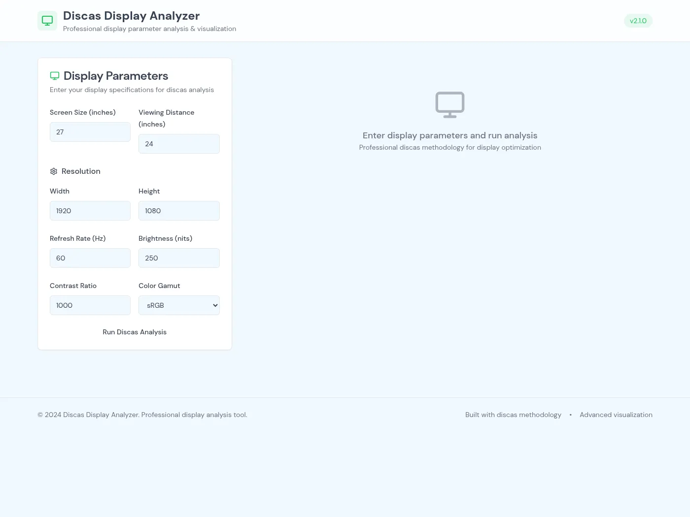 Discas Display Analyzer & Visualizer