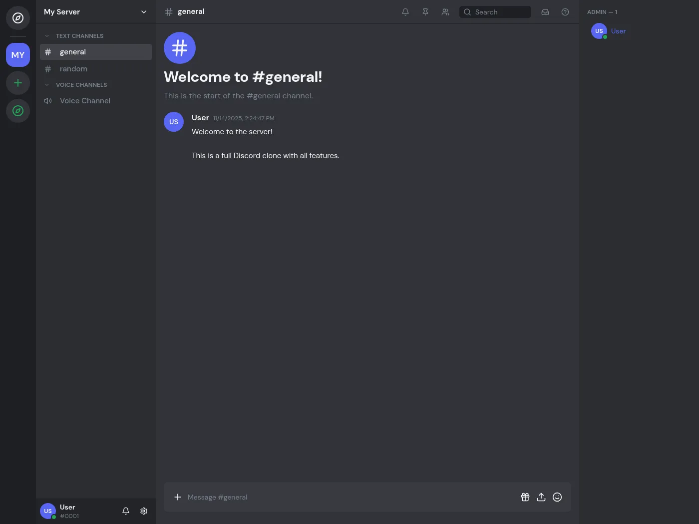 Full Discord Clone App (Client-Only, 1:1 with Video, Voice, Channels & More)