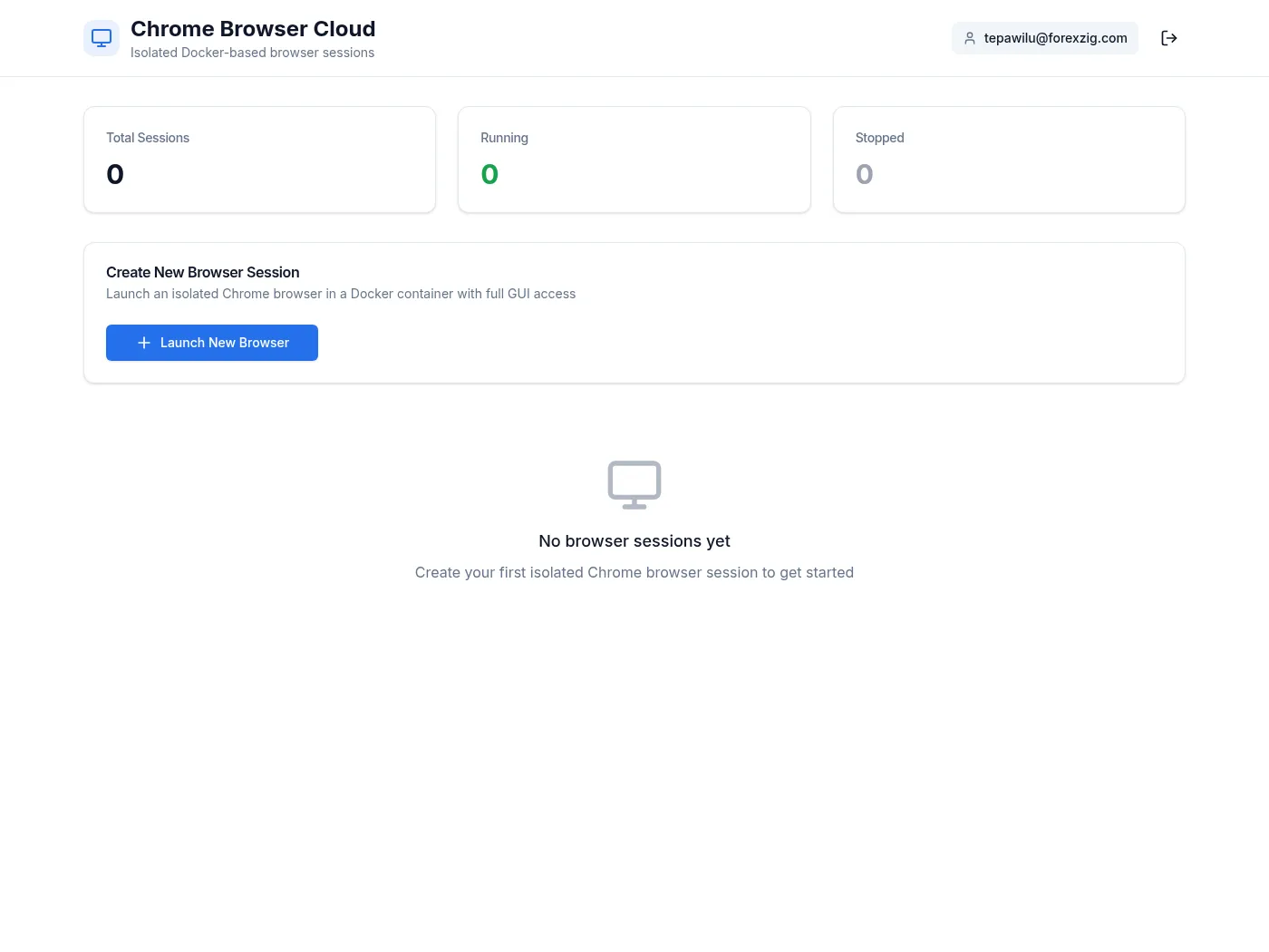 Chrome Browser Cloud Environment with Docker Isolation