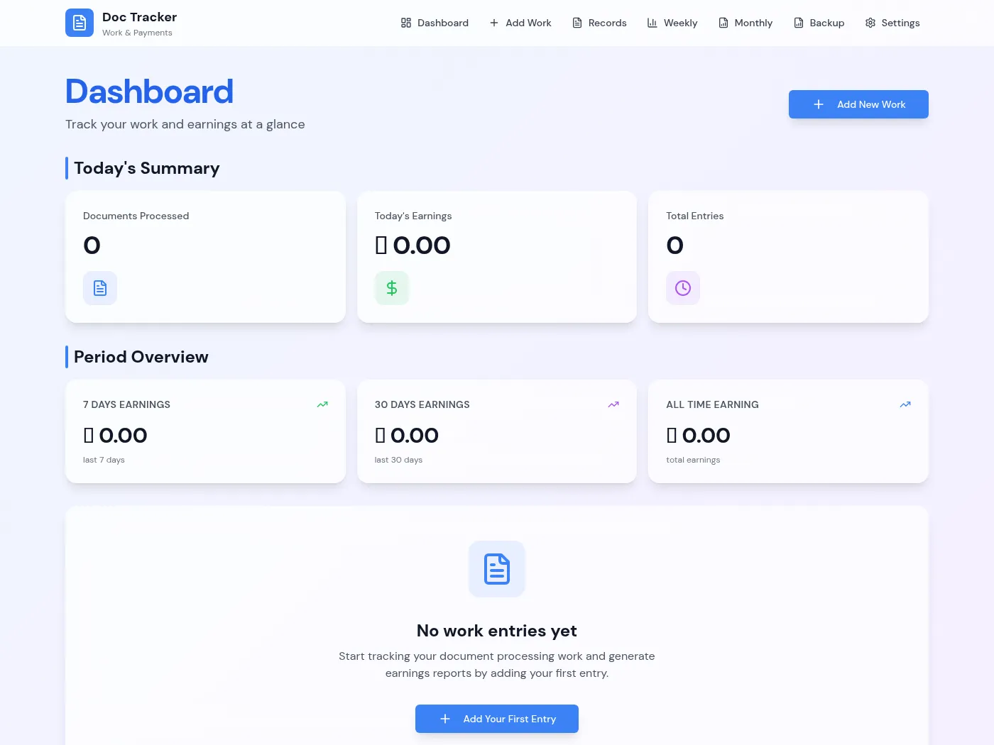 Document Work Tracker & Weekly Payment Report System