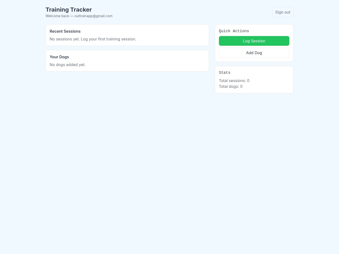 Dog Training Session Tracker