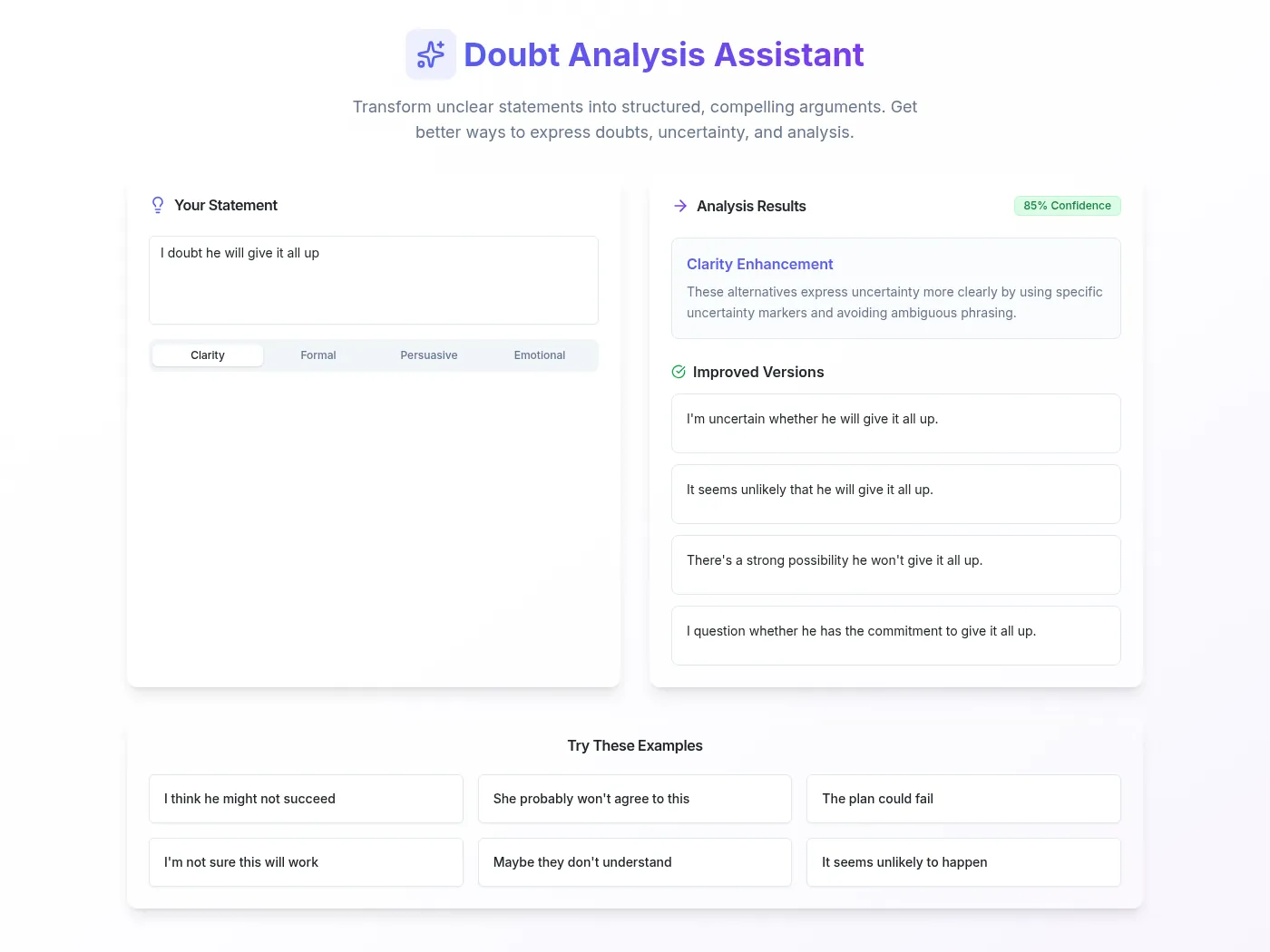 Doubt Analysis Assistant