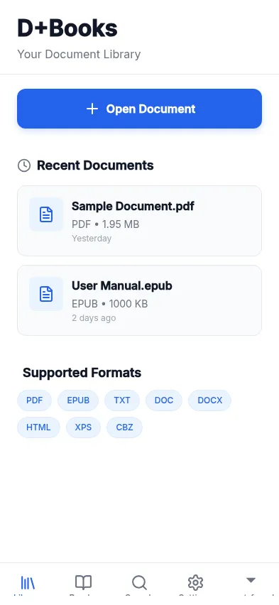 D+Books: Lightweight Cross-Platform Document Reader