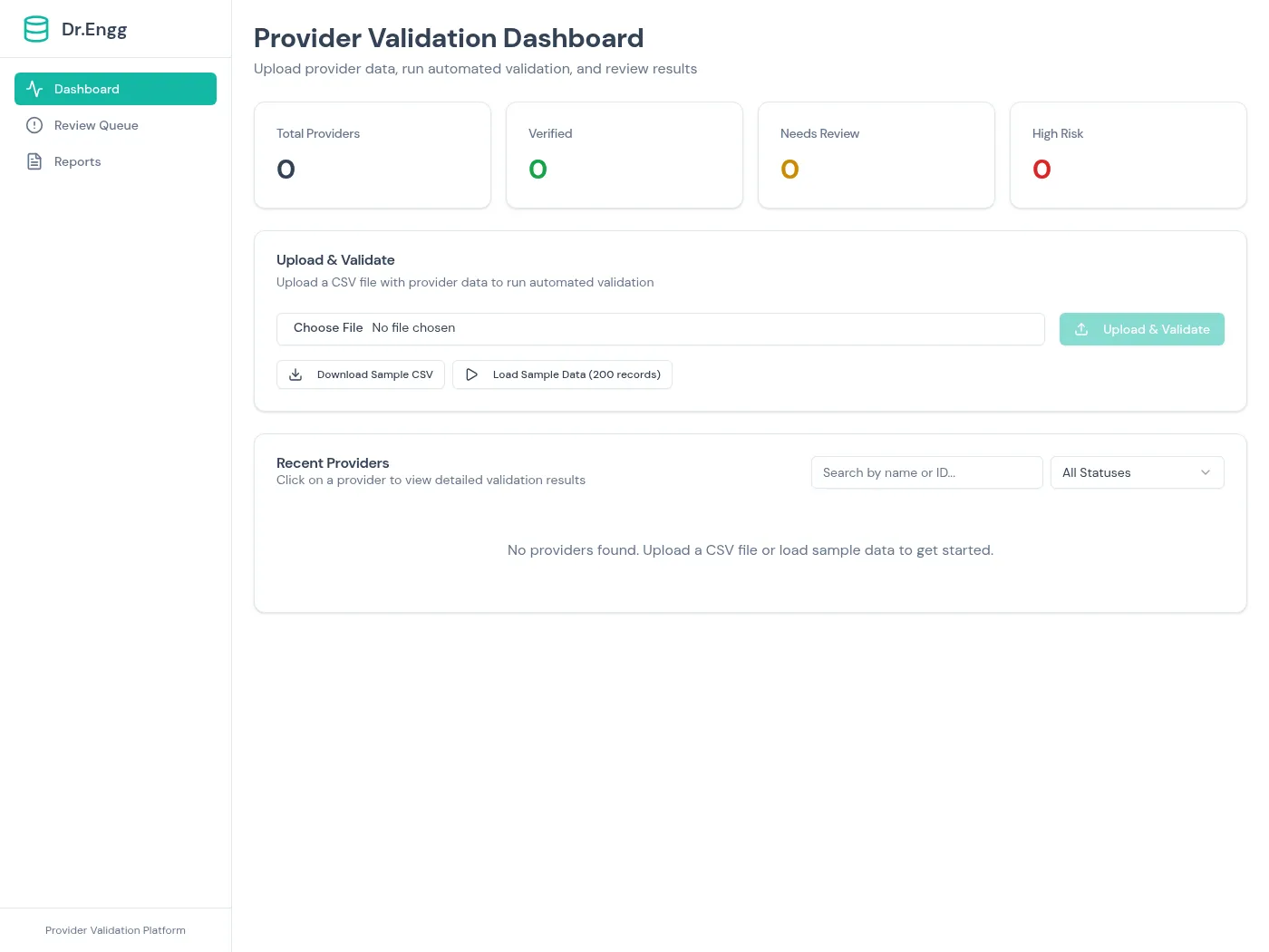 Dr.Engg: Automated Provider Data Validation & Review Platform