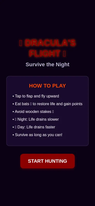 Dracula's Flight: 10-Round Android Game