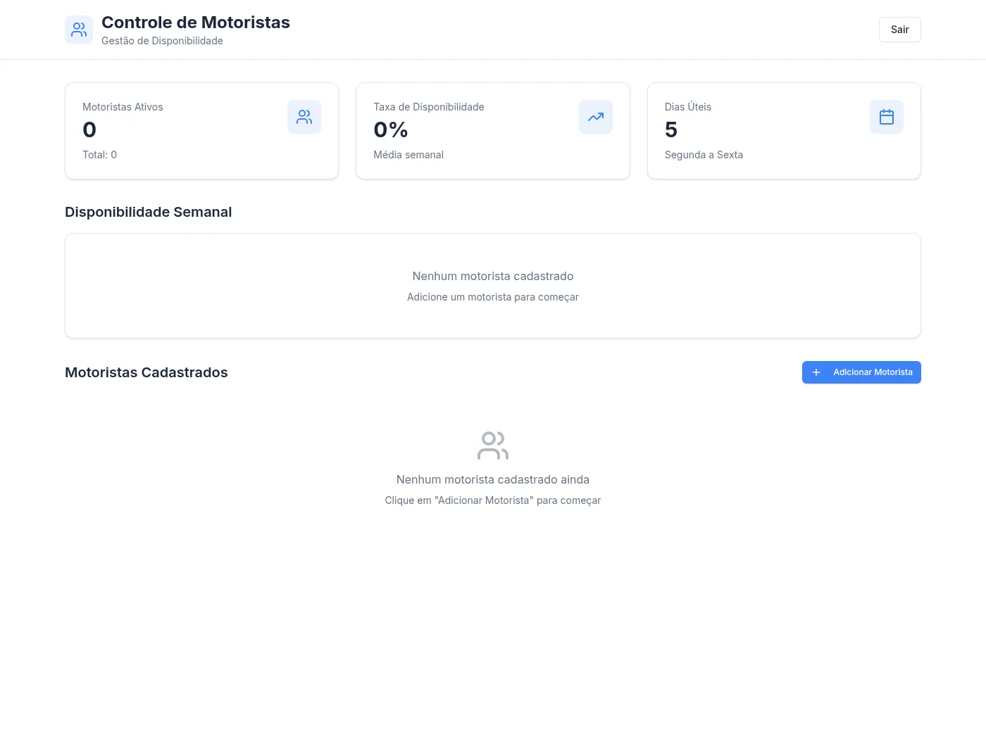 Driver Availability Control App