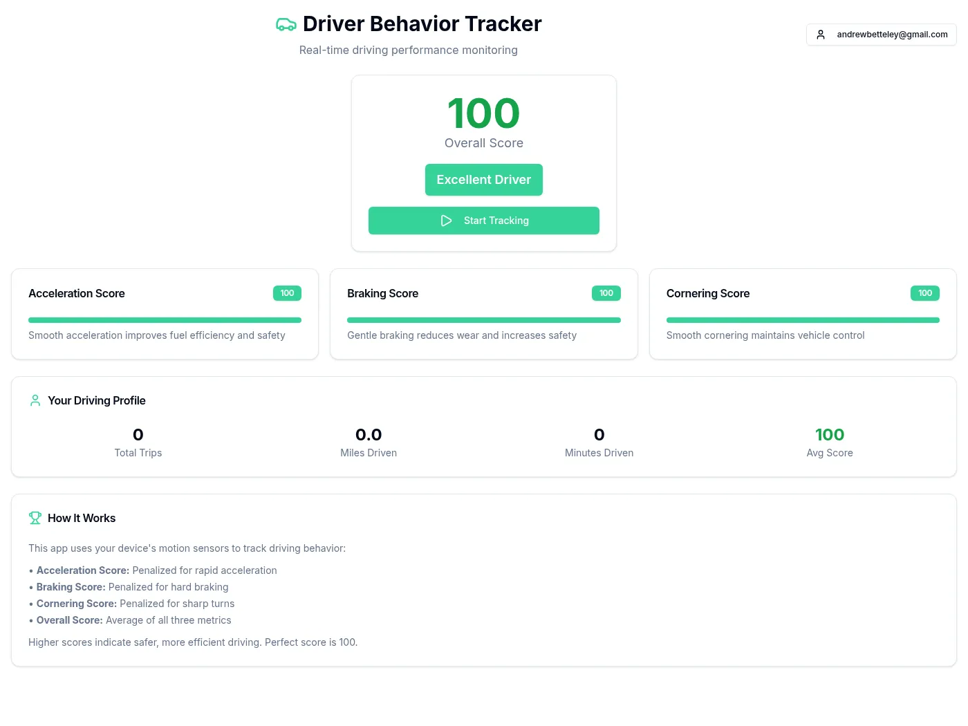 Driver Behavior Tracker