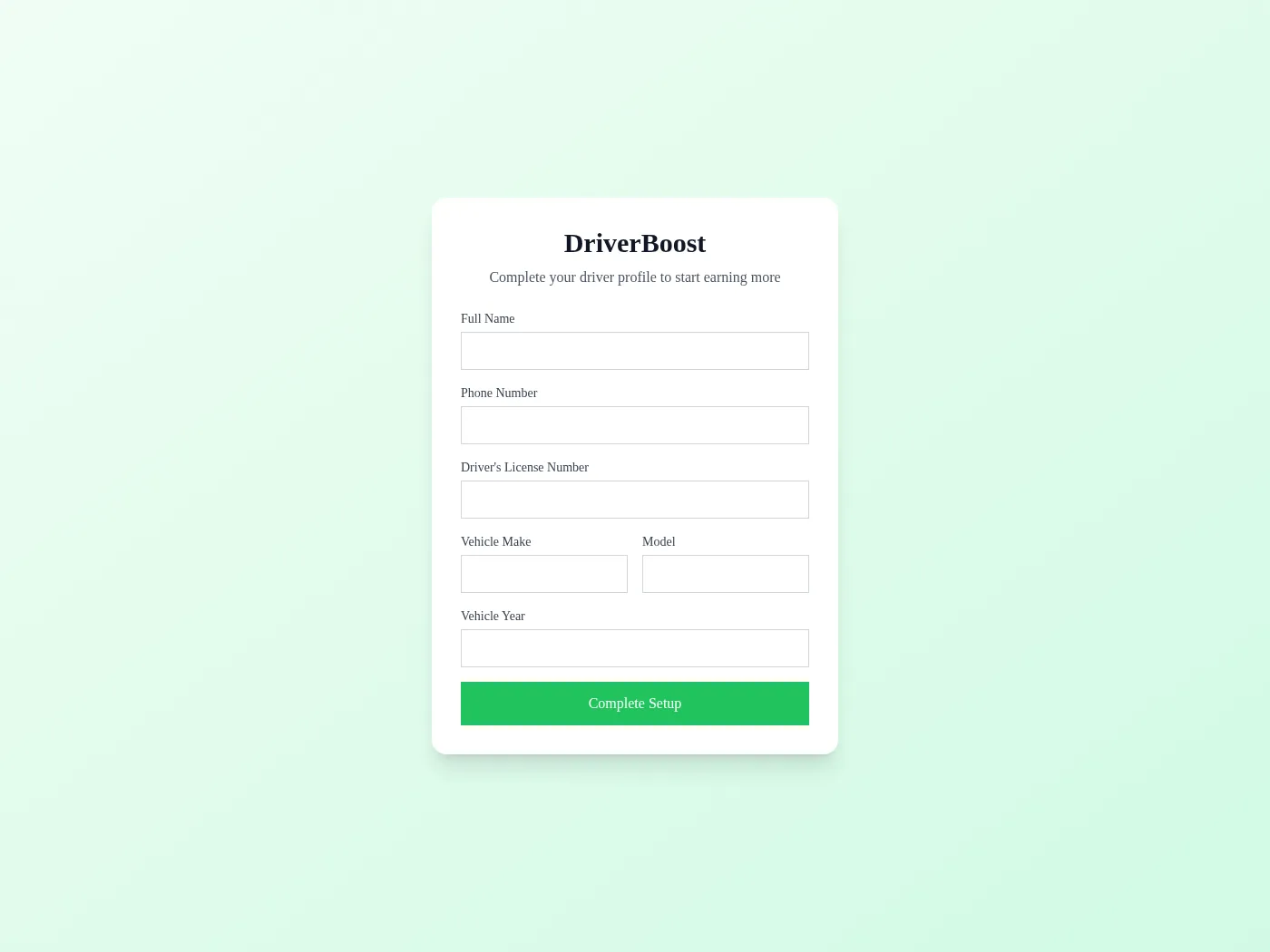 DriverBoost Rideshare Platform