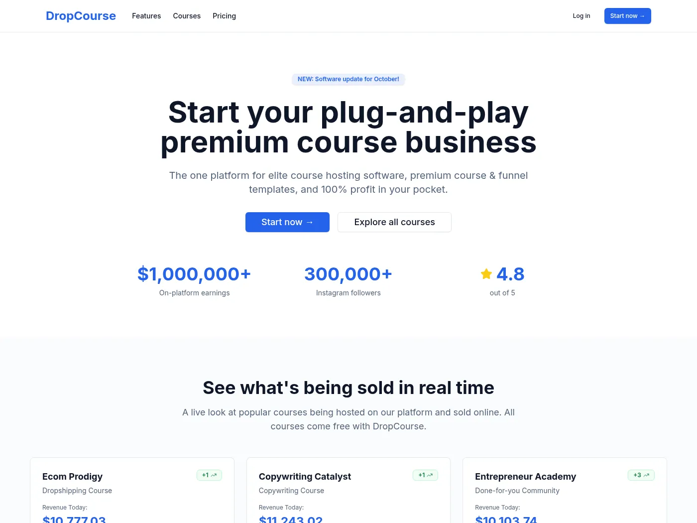 Dropcourse Clone Platform
