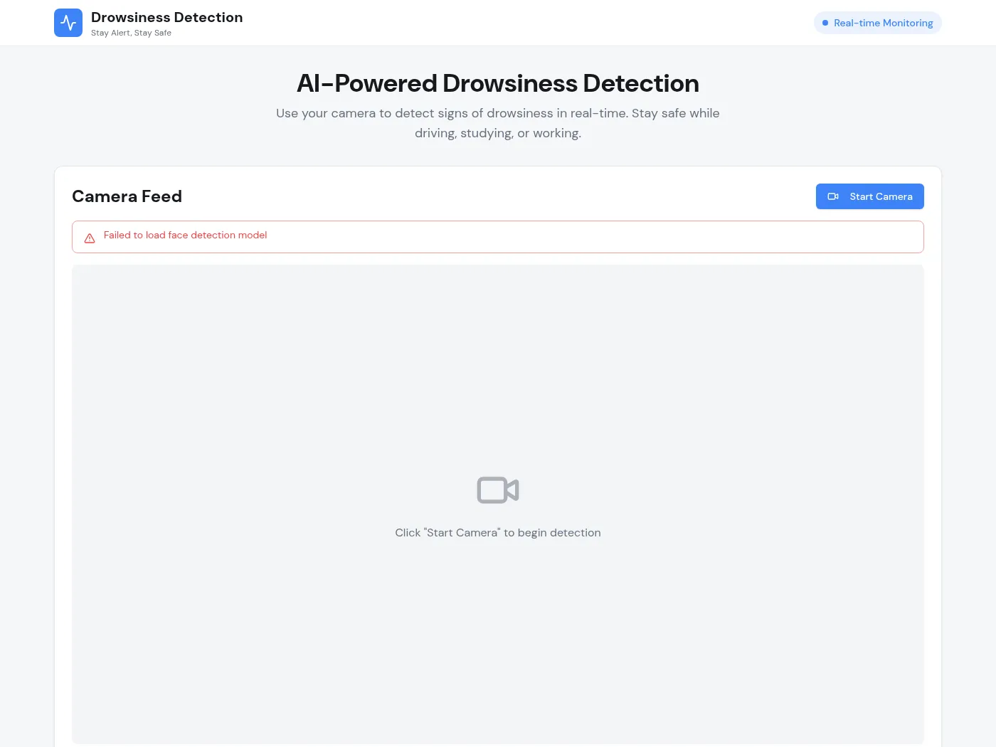 Drowsiness Detection App with Camera Gesture Recognition