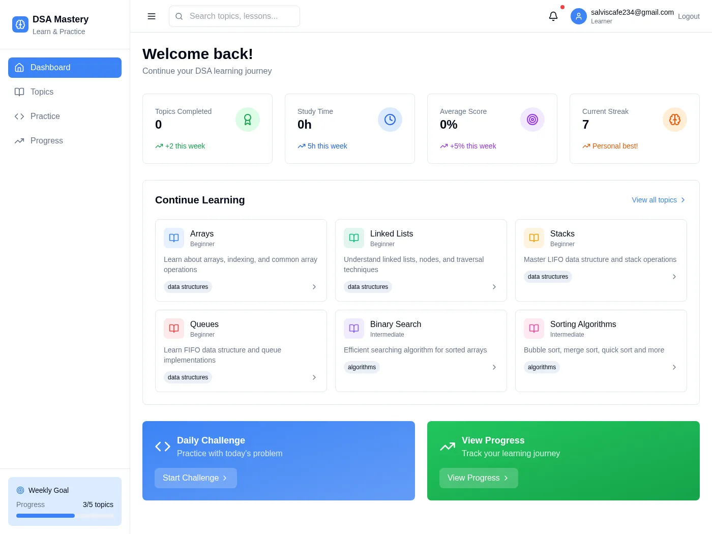 DSA Mastery Platform