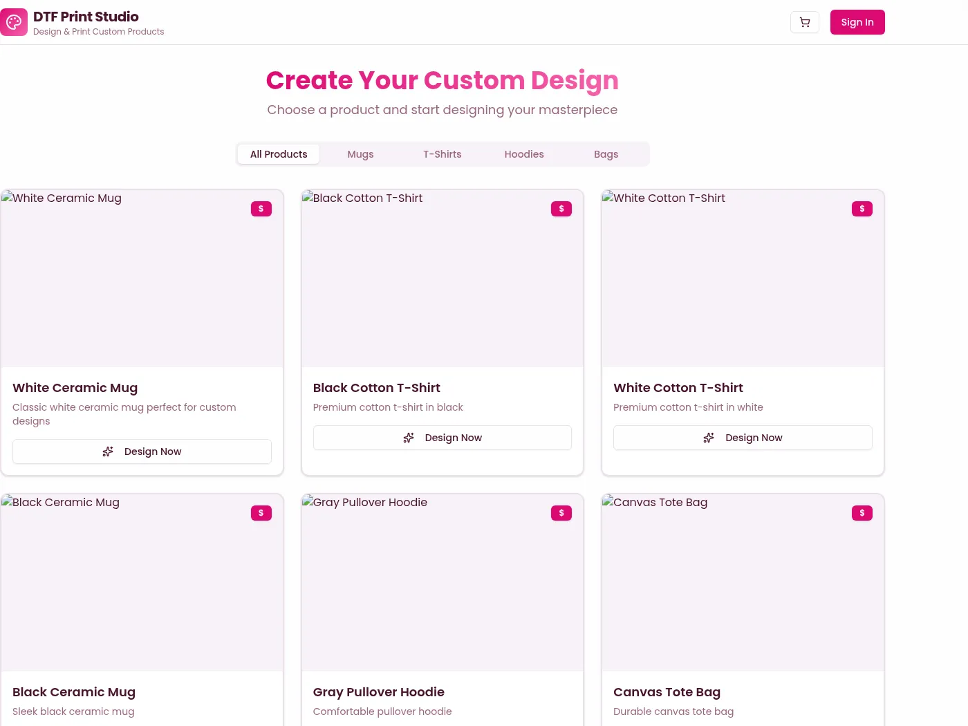 DTF Printer Design & Ecommerce Platform
