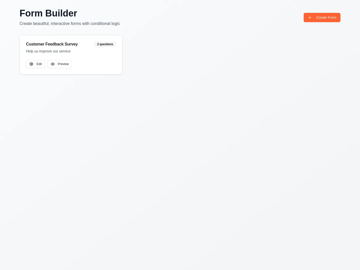 Dynamic Form Builder with Conditional Logic
