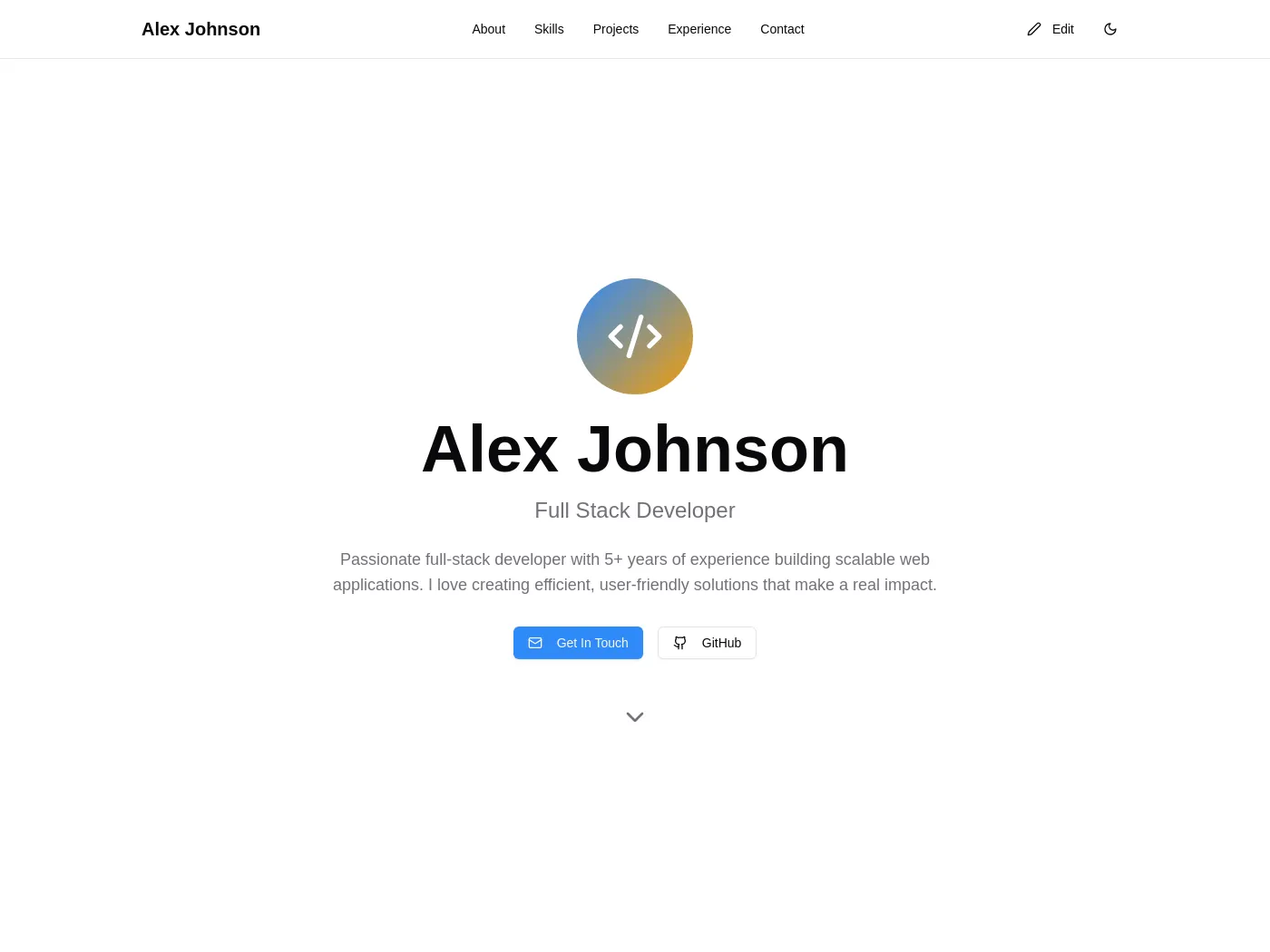 Dynamic Software Developer Portfolio Website