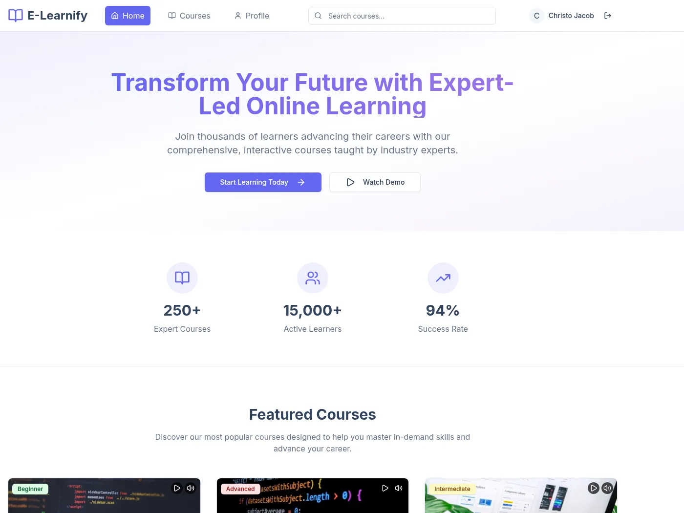 E-Learnify: Interactive Online Learning Platform