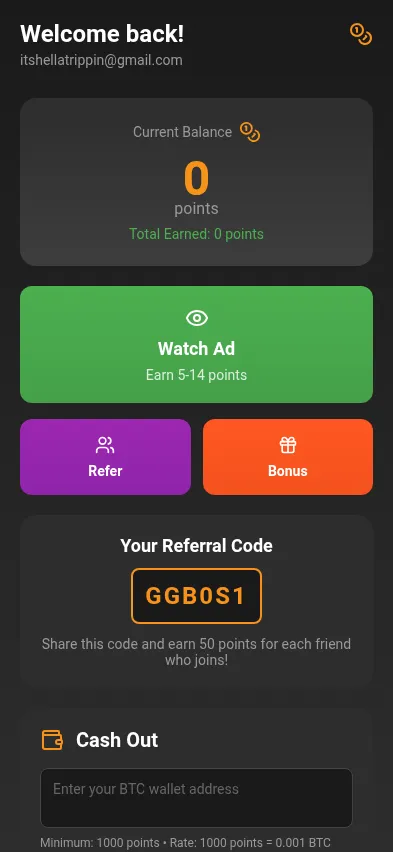 Earn4Crypto - Mobile App for Earning Crypto by Watching Ads