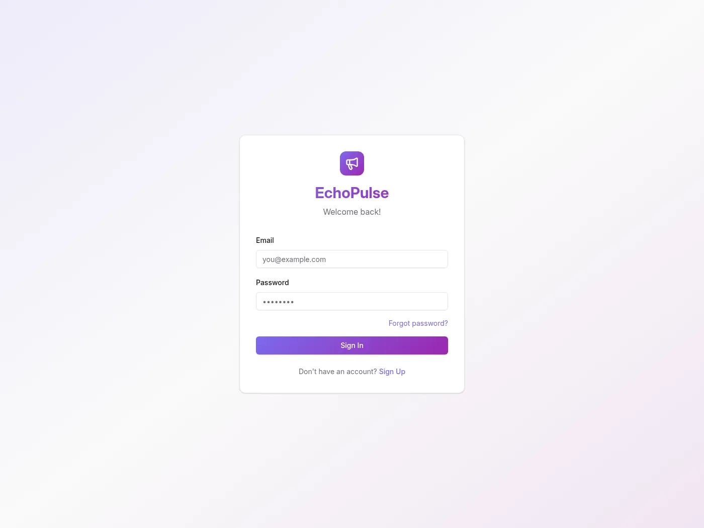 EchoPulse — Animated Dashboard UI Prototype for Twitter DM Campaigns