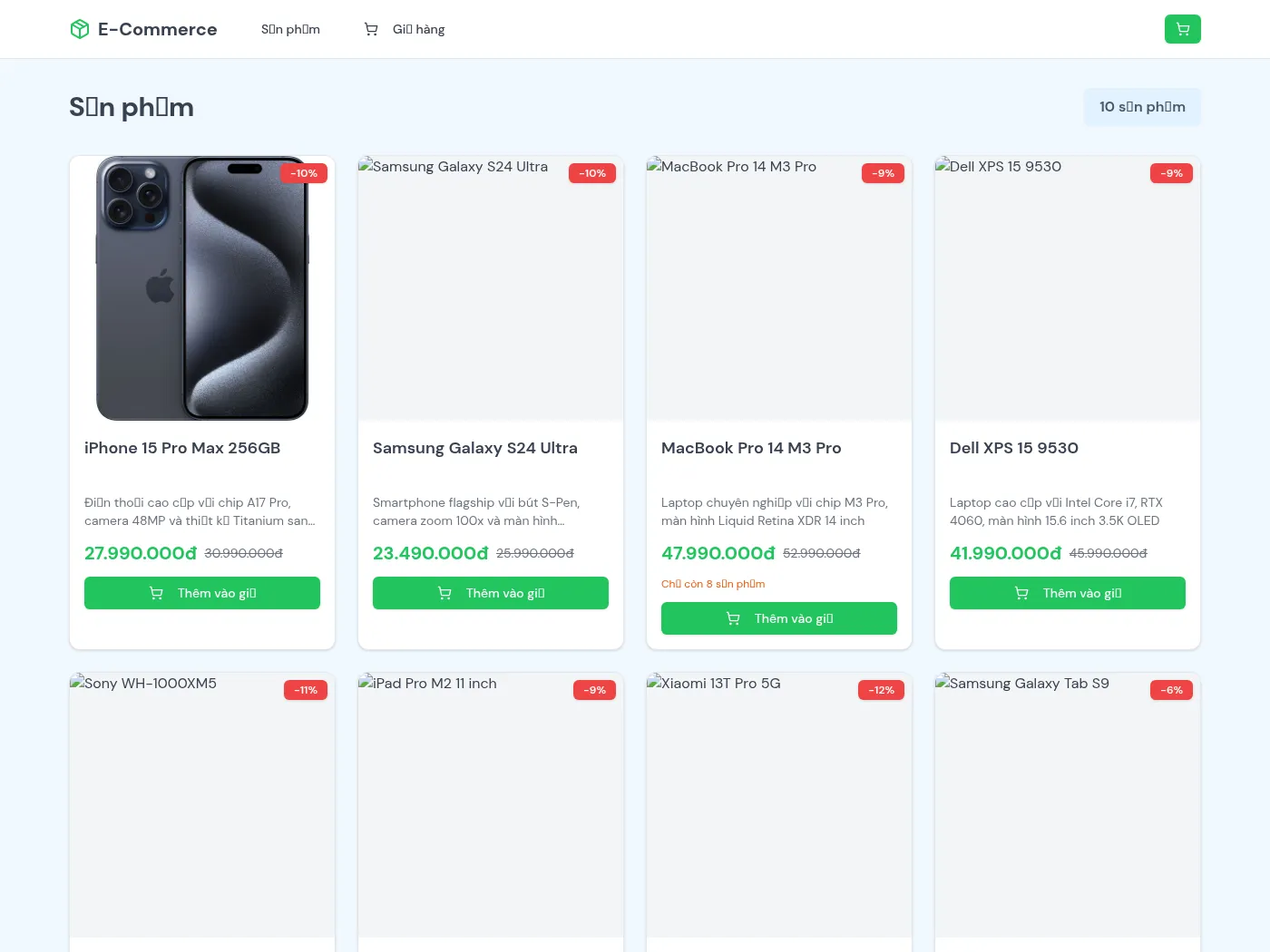 Comprehensive E-Commerce Cart Module