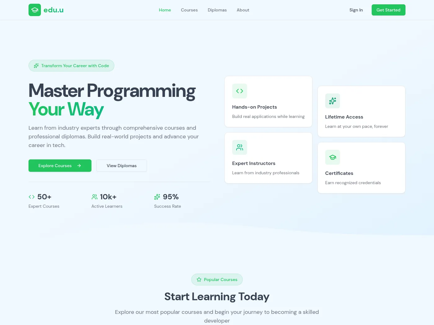 edu.u - Comprehensive Programming Course Platform