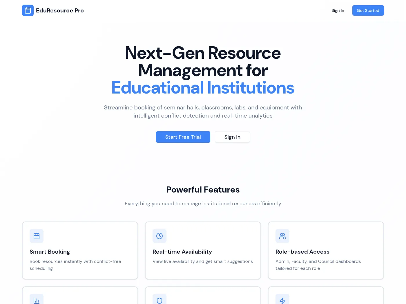 EduResource Pro – Next-Gen Resource Management for Educational Institutions