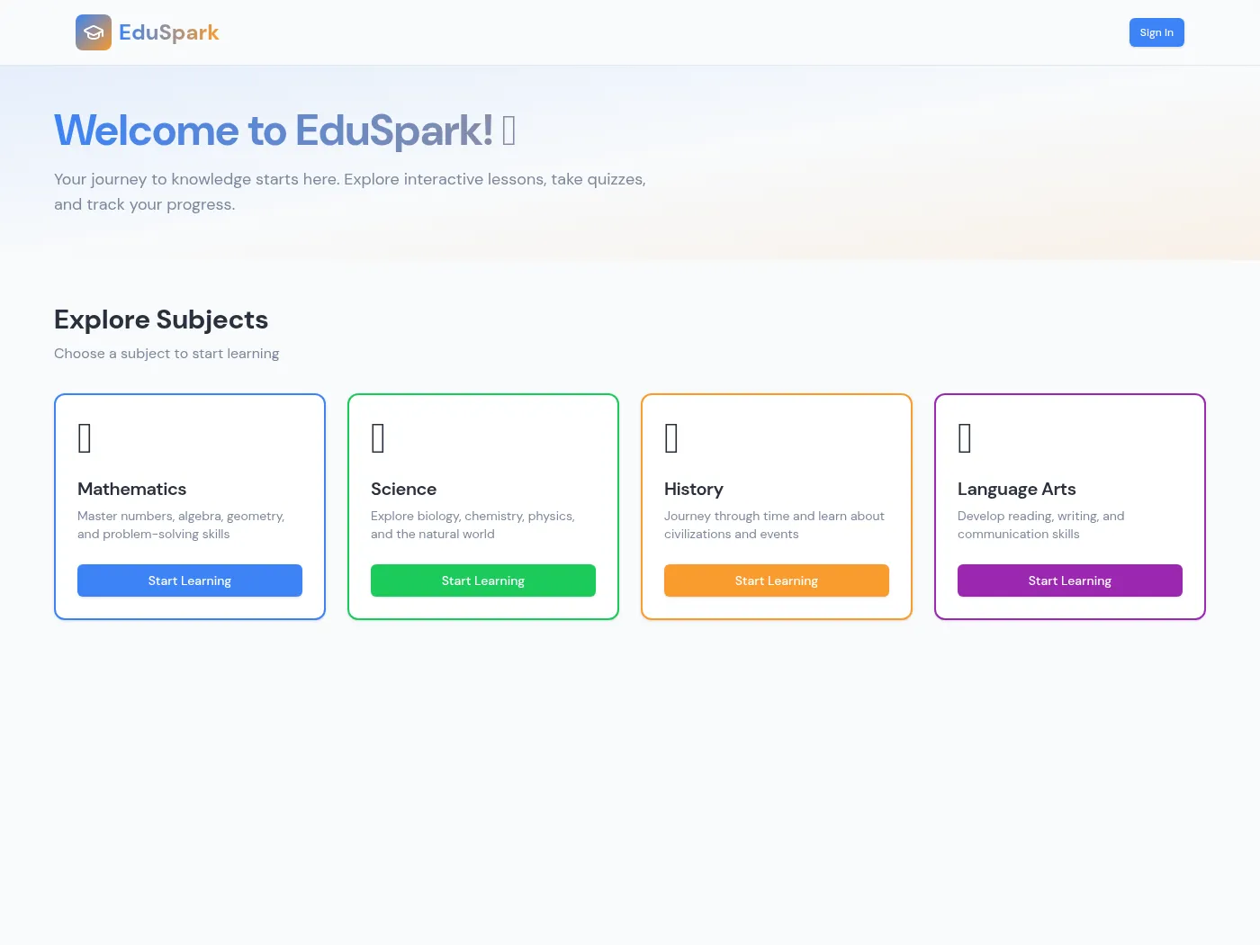 EduSpark: Interactive Educational App