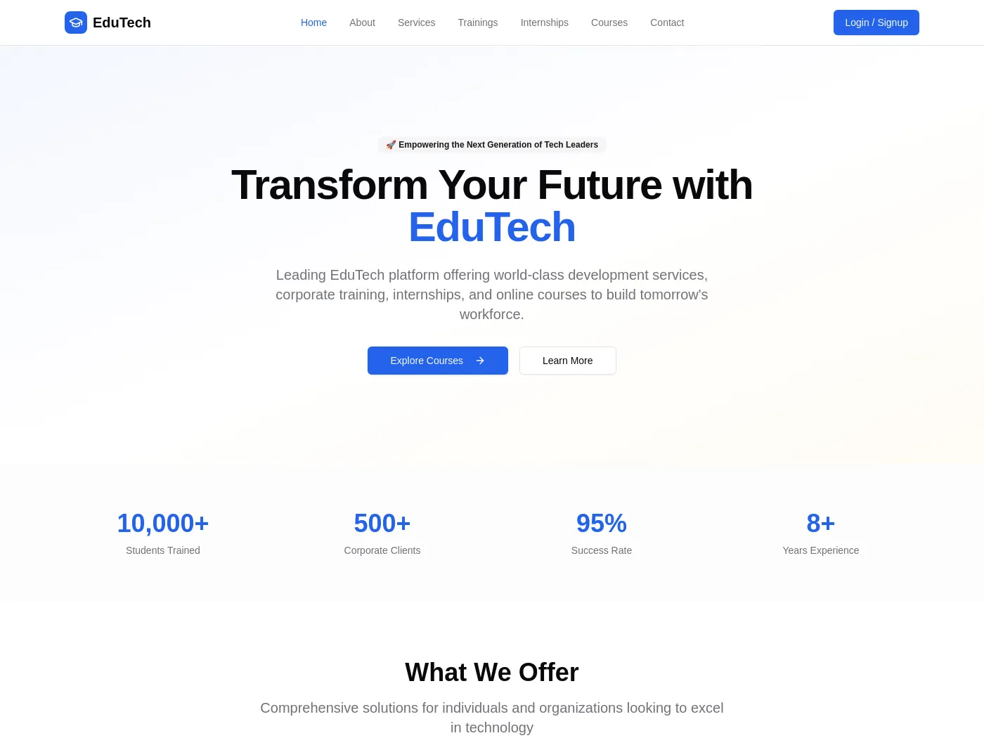 EduTech Responsive Web Platform