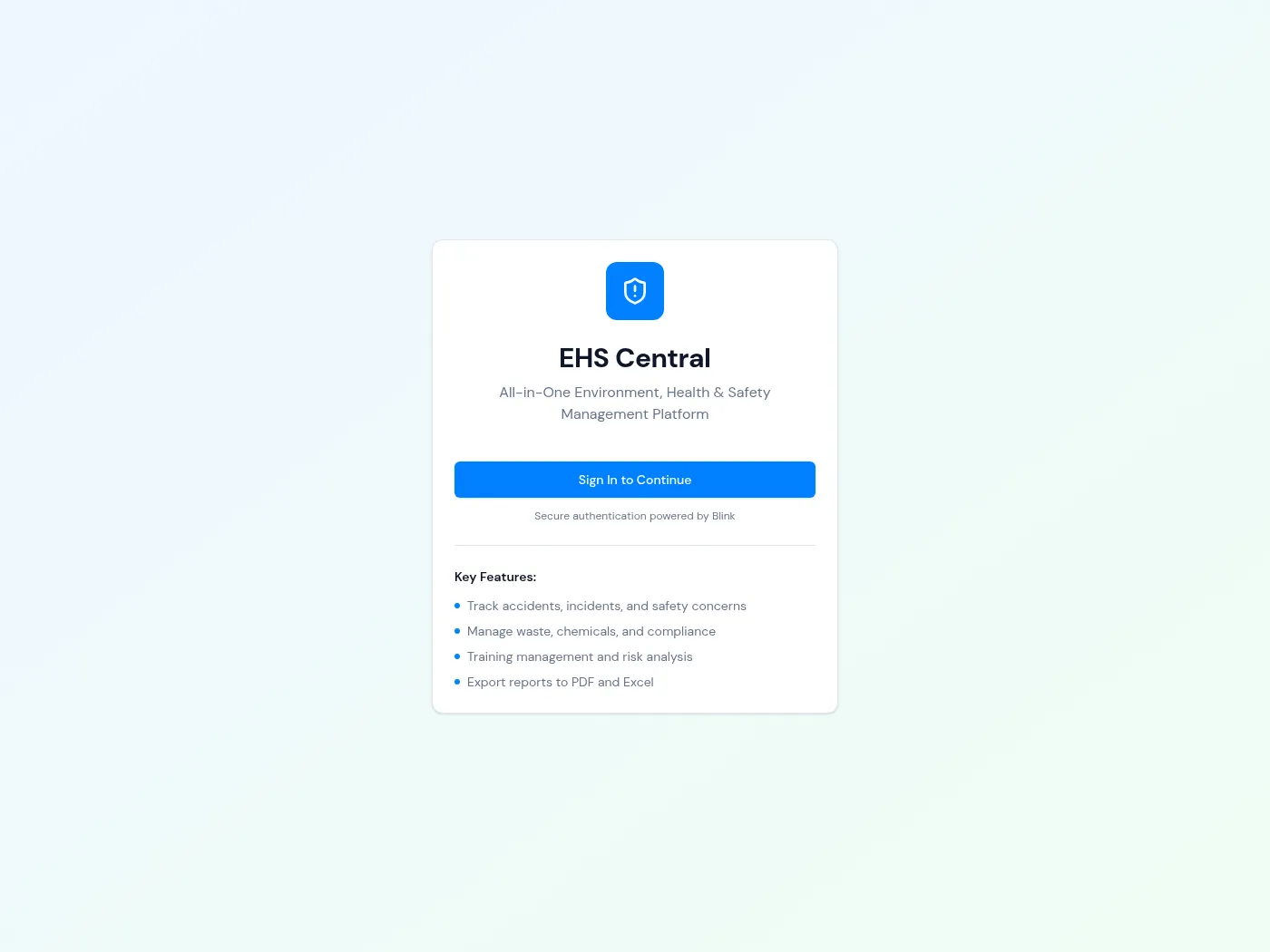 EHS Central: All-in-One Modern SaaS Platform for Environment, Health & Safety Management
