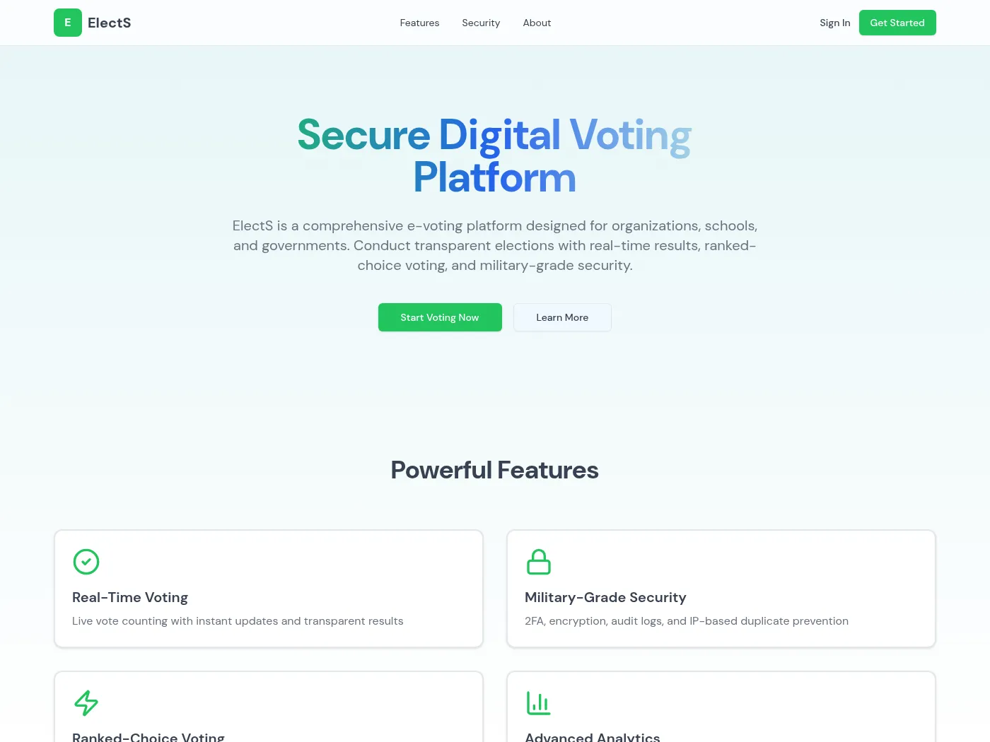 ElectS: Advanced E-Voting & Election Management System