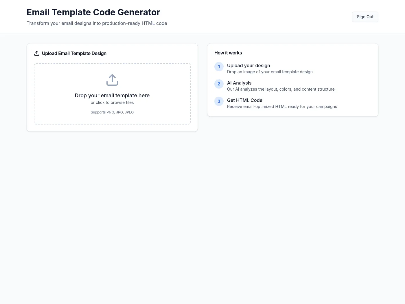 Email Template Code Generator