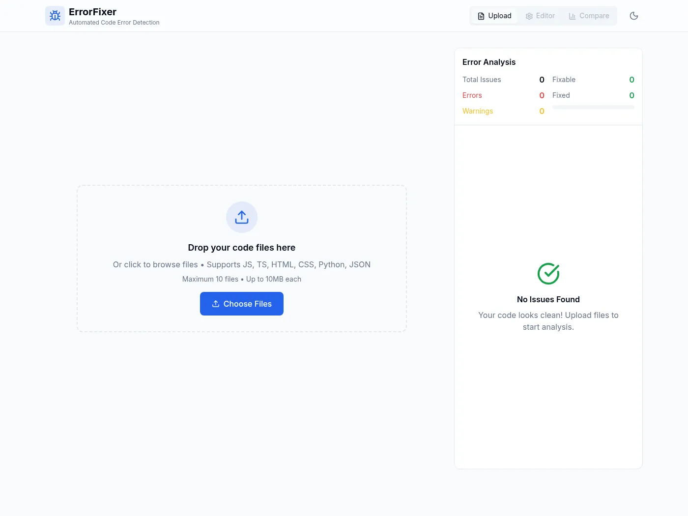 ErrorFixer: Automated Code Error Detection and Correction Tool