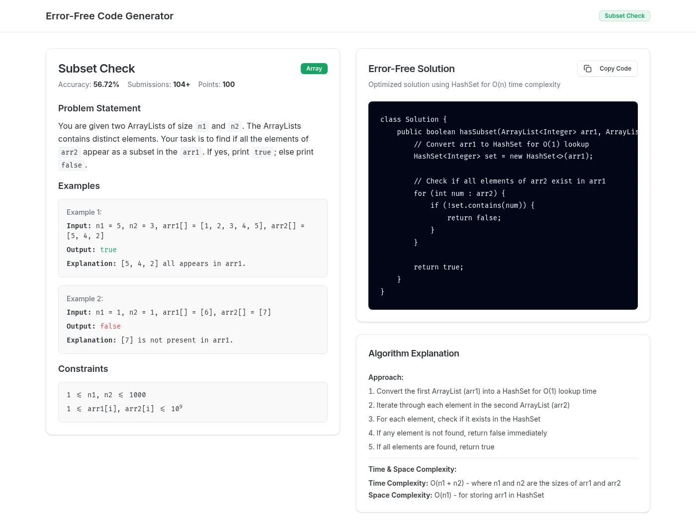 Error-Free Code Generator
