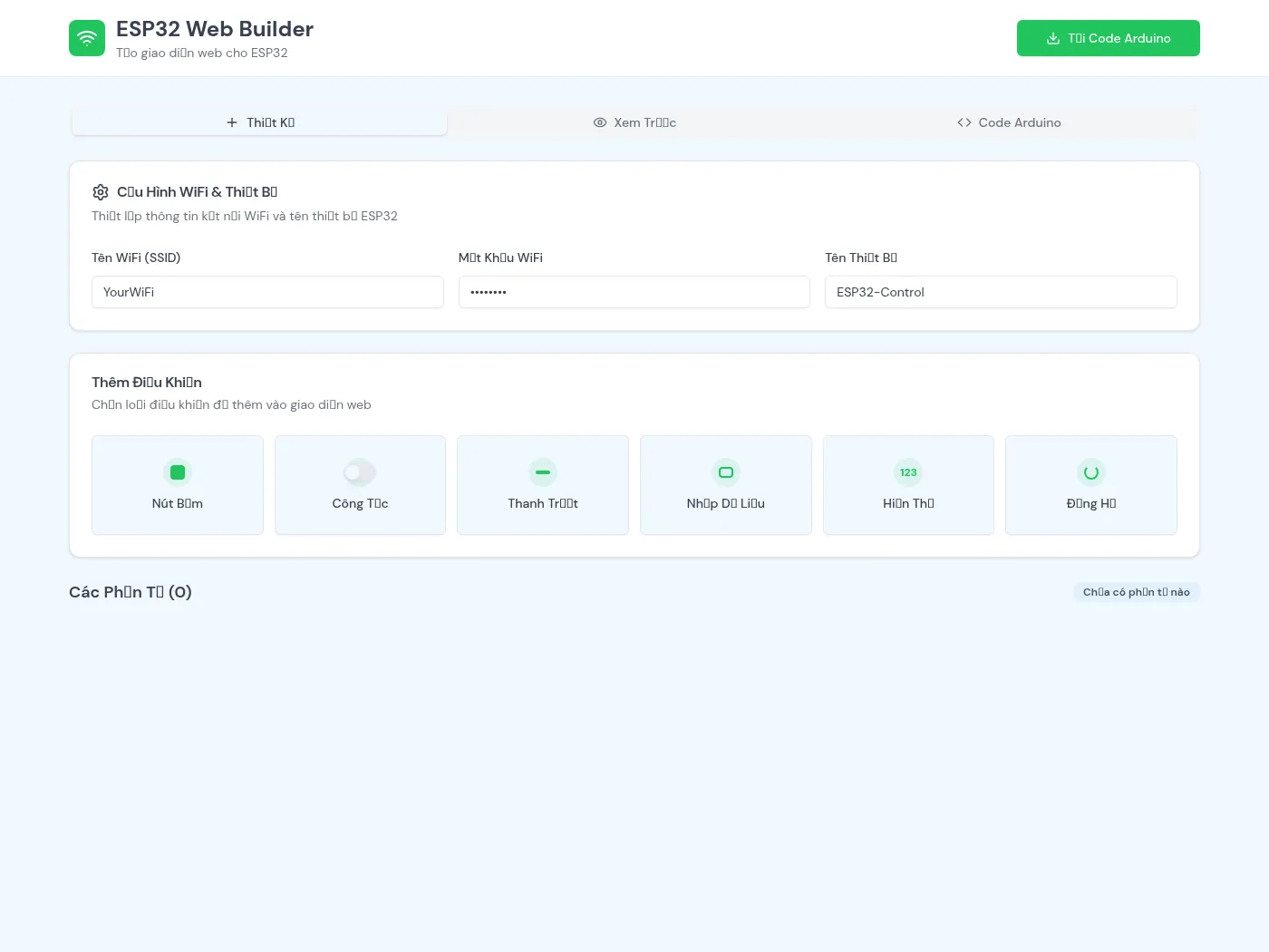 ESP32 Web Interface Builder