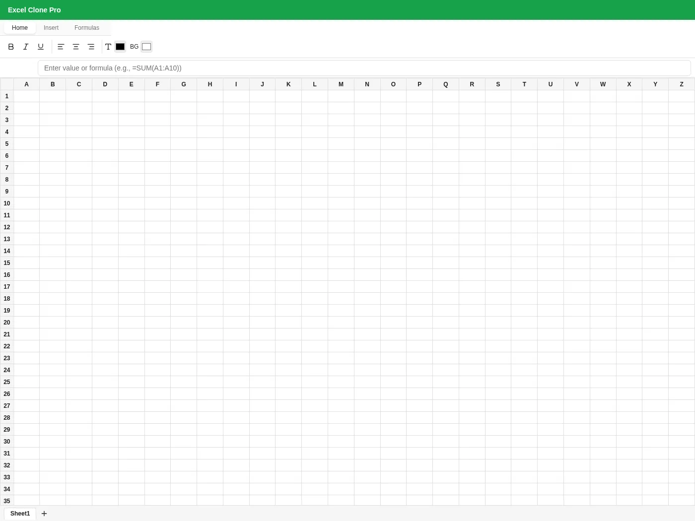 Excel Clone Pro
