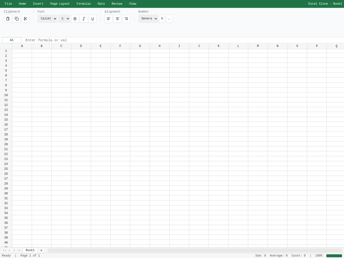 Excel Spreadsheet Clone
