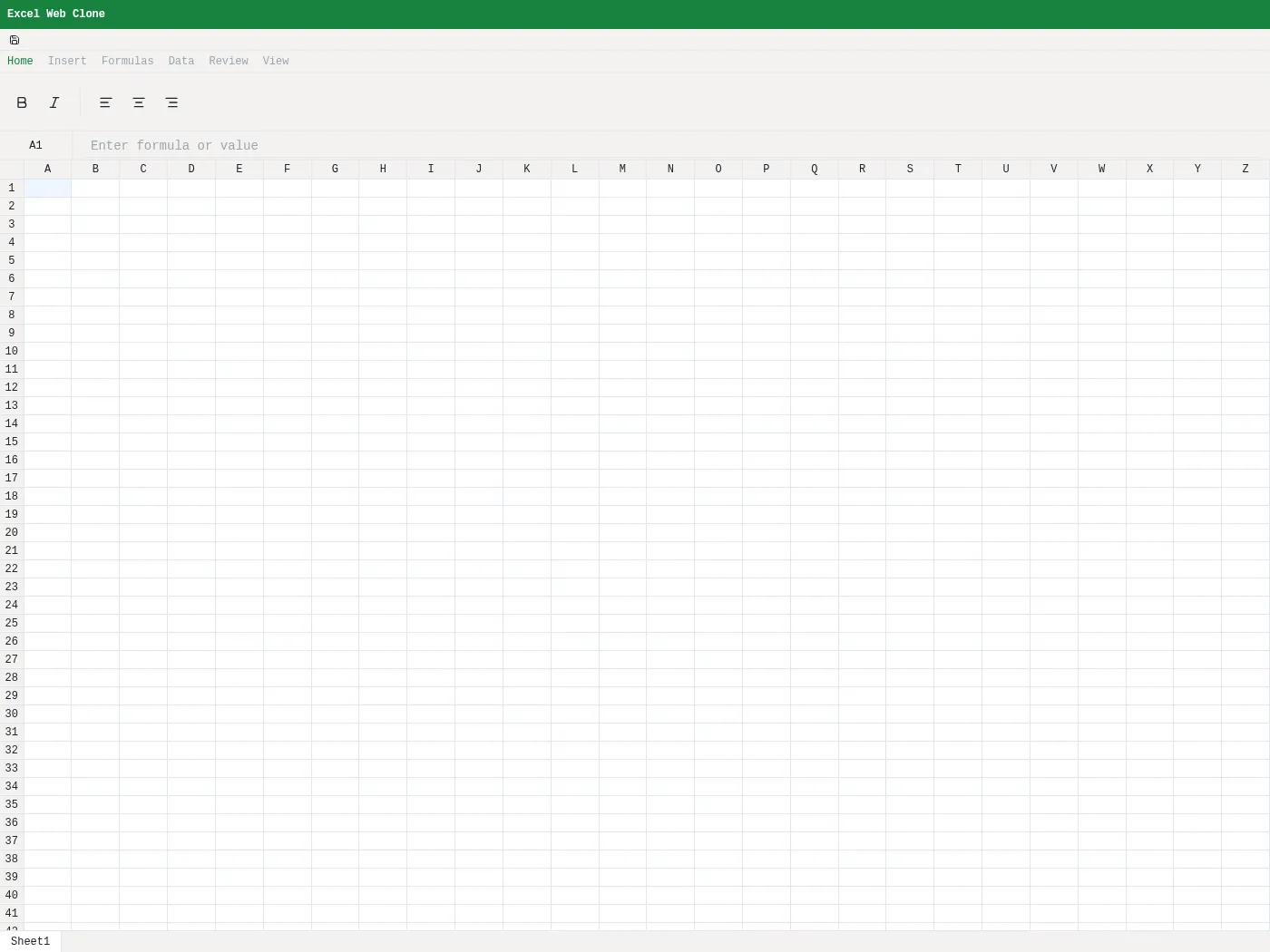 Excel Web Clone
