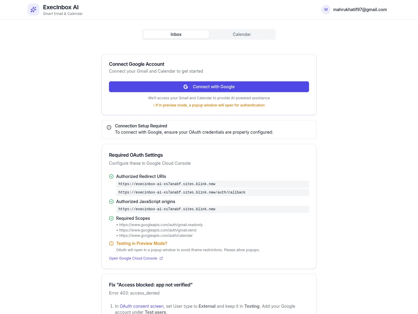 ExecInbox AI: Smart Email & Calendar Assistant
