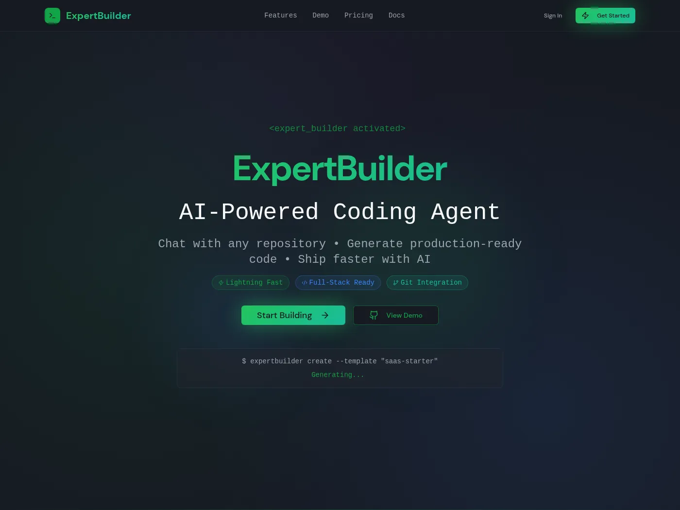 ExpertBuilder: AI-Powered Coding Agent and Project Generator