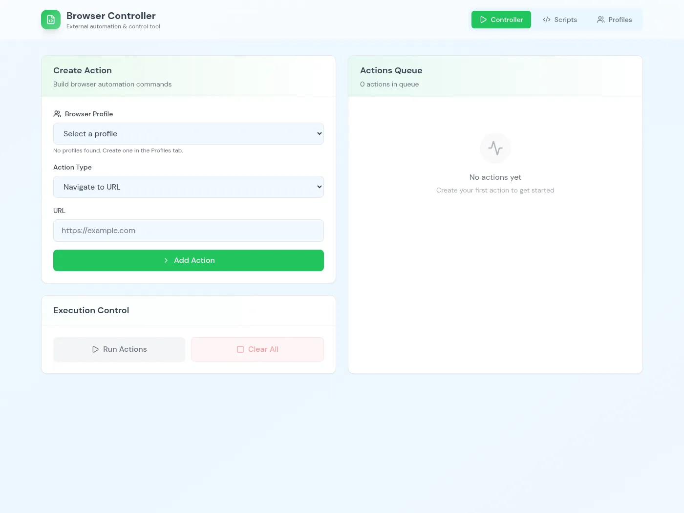 External Browser Controller Tool