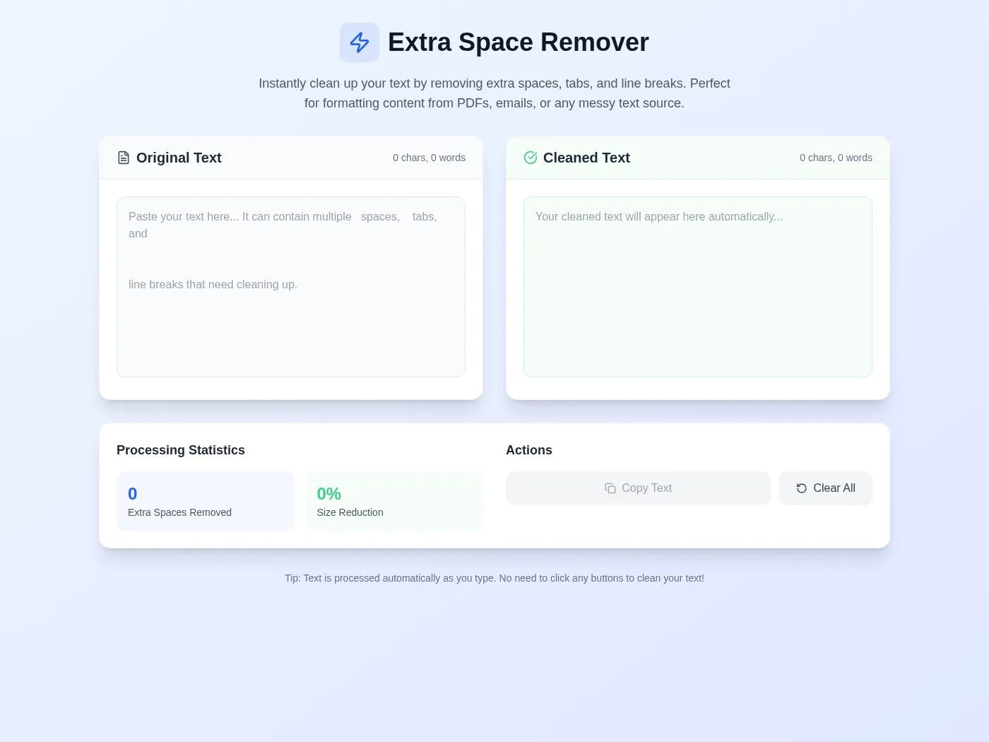 Extra Space Remover Tool