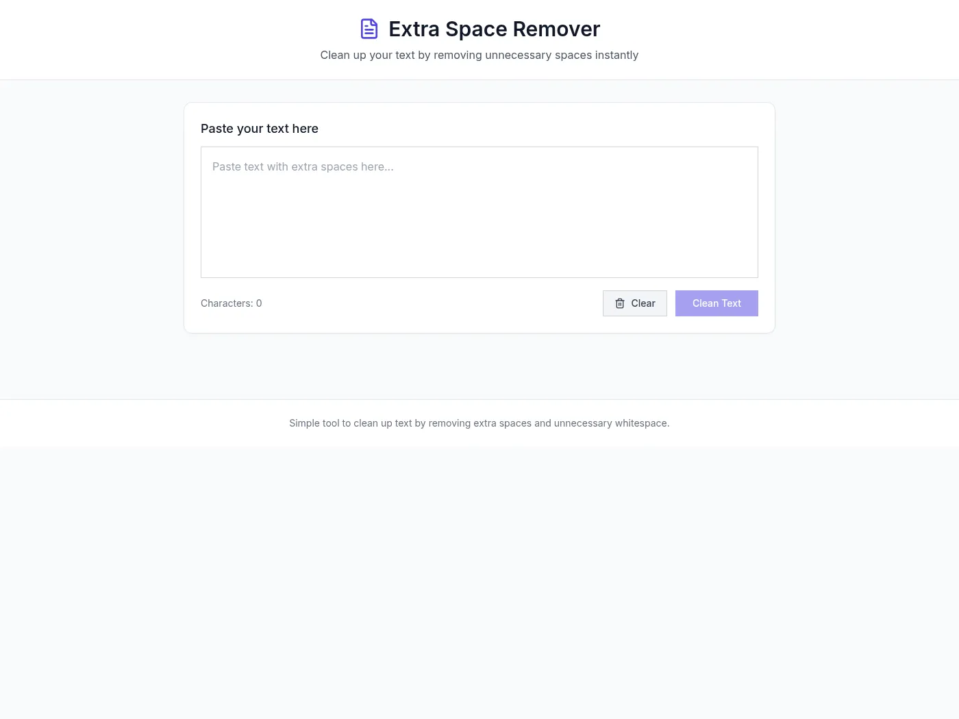Extra Space Remover Tool