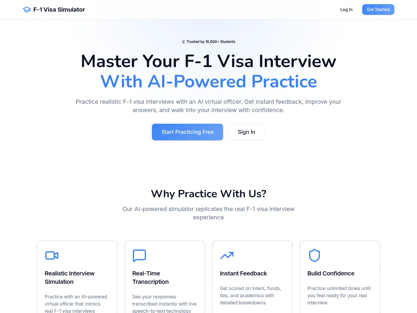F-1 Visa Mock Interview Simulator