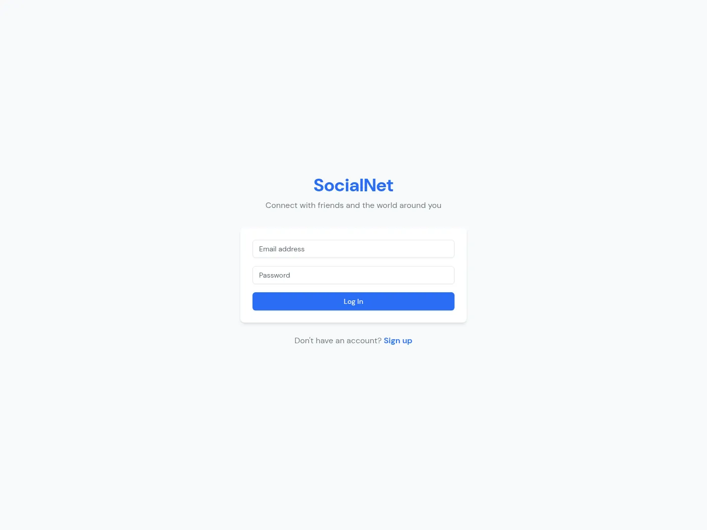 SocialNet Web Clone
