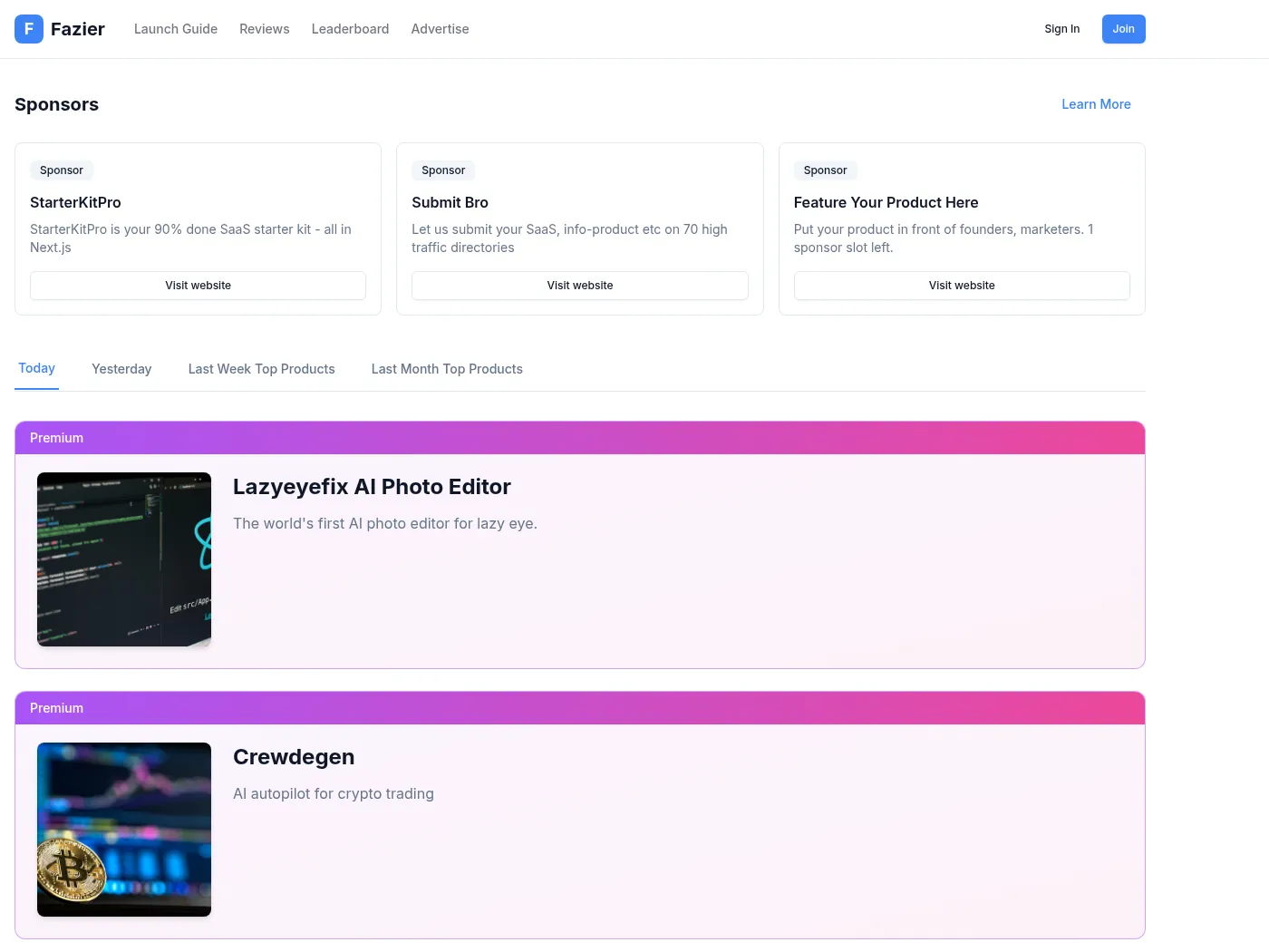Fazier Website Clone