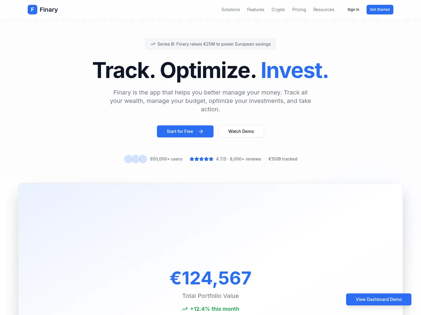 Finary.com Clone - Personal Finance Dashboard