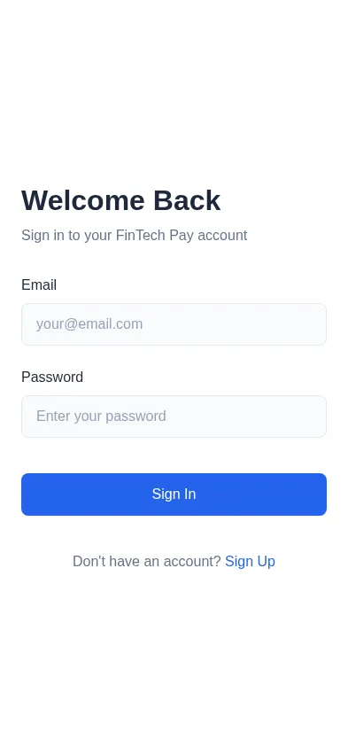 FinTech Pay Mobile Client & REST API Prototype