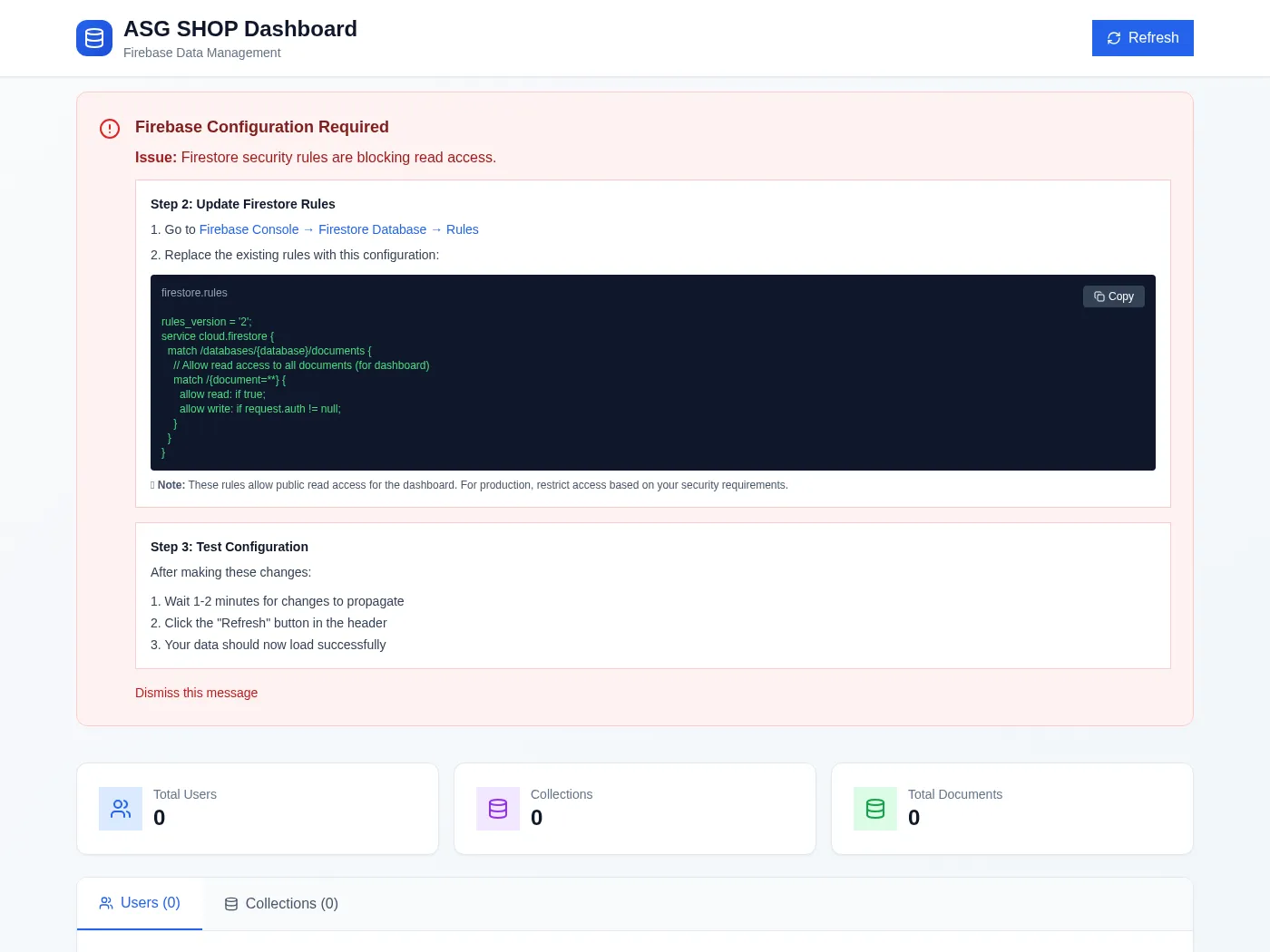 Firebase Q&A App User Data Dashboard