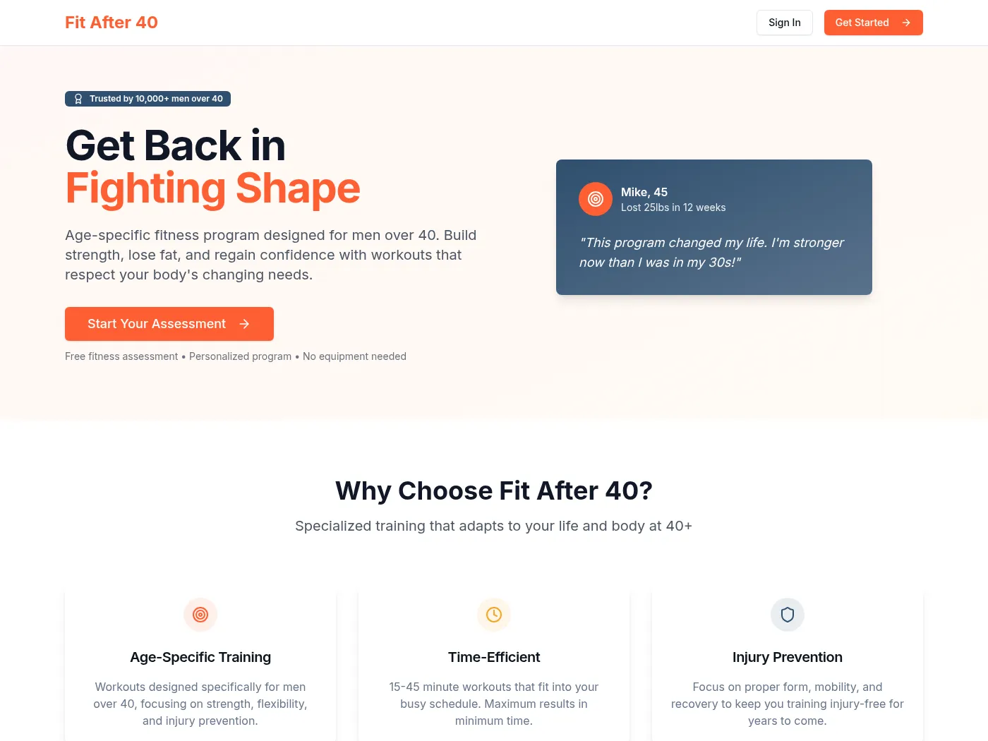 Fit After 40: Training Program for Men